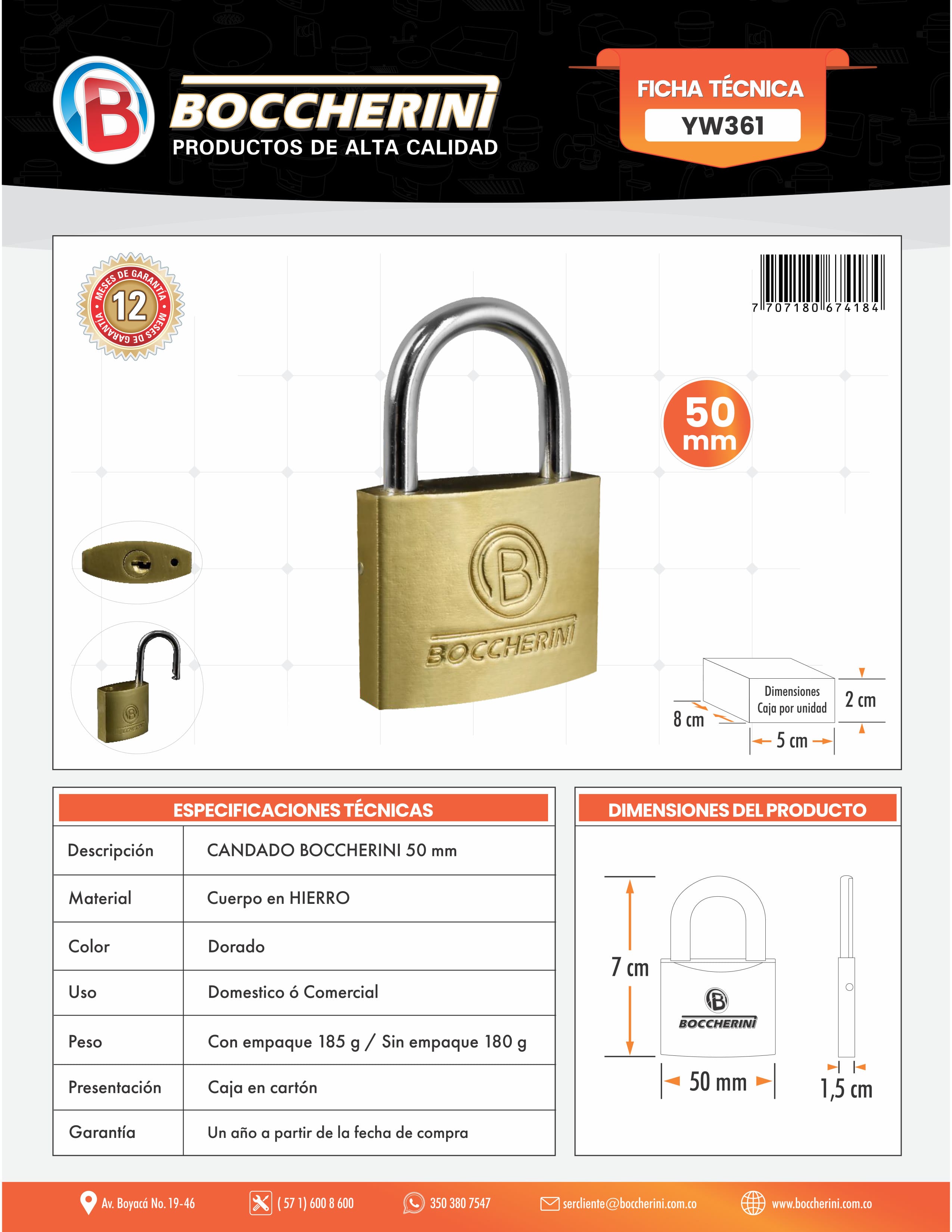 CANDADO DE HIERRO 50mm